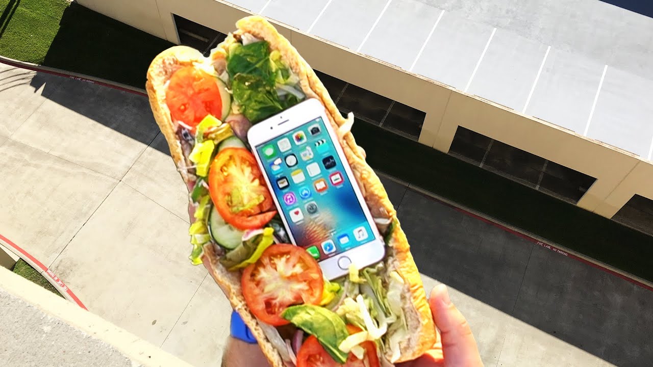Can Subway Sandwich Protect iPhone 6s from Extreme 100 FT Drop Test ...
