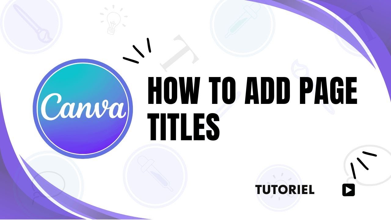 How to add page titles on Canva - YouTube