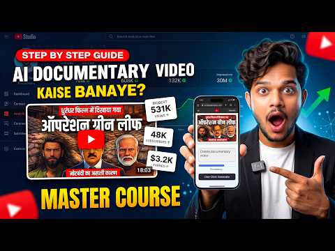💯 AI Documentary Video Kaise Banaye (Master Course ) | No Camera Needed 🔥Free AI video generator App