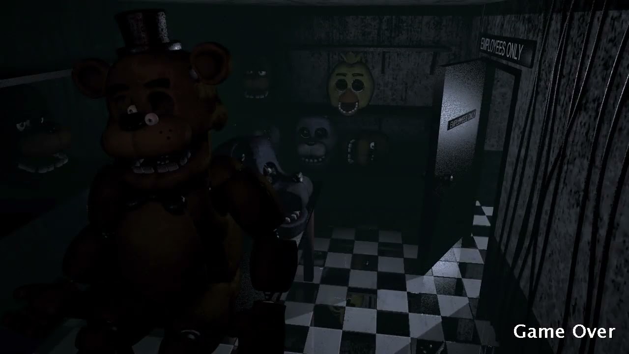 FNAF 1 game over screen - YouTube