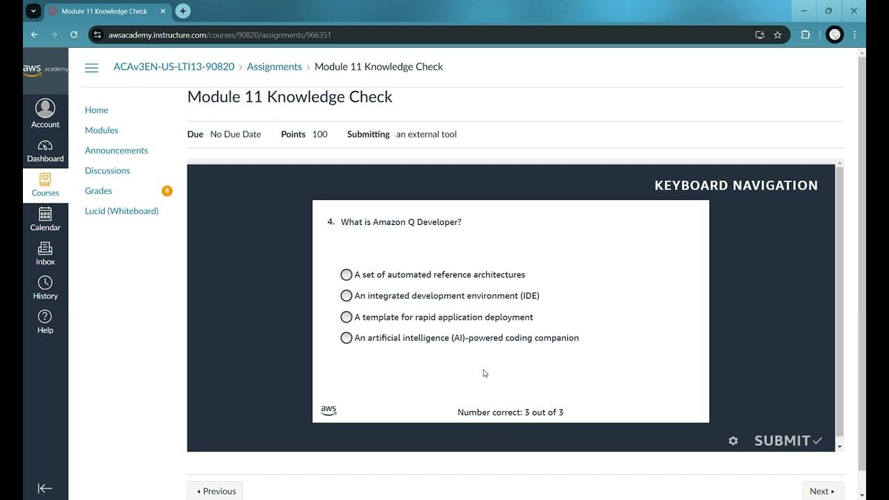 Module 11 Knowledge Check Solved 100% AWS Cloud Architecting - YouTube