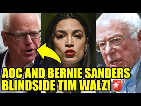 AOC & Bernie Issue SURPRISING RESPONSES To Tim Walz As VP - YouTube