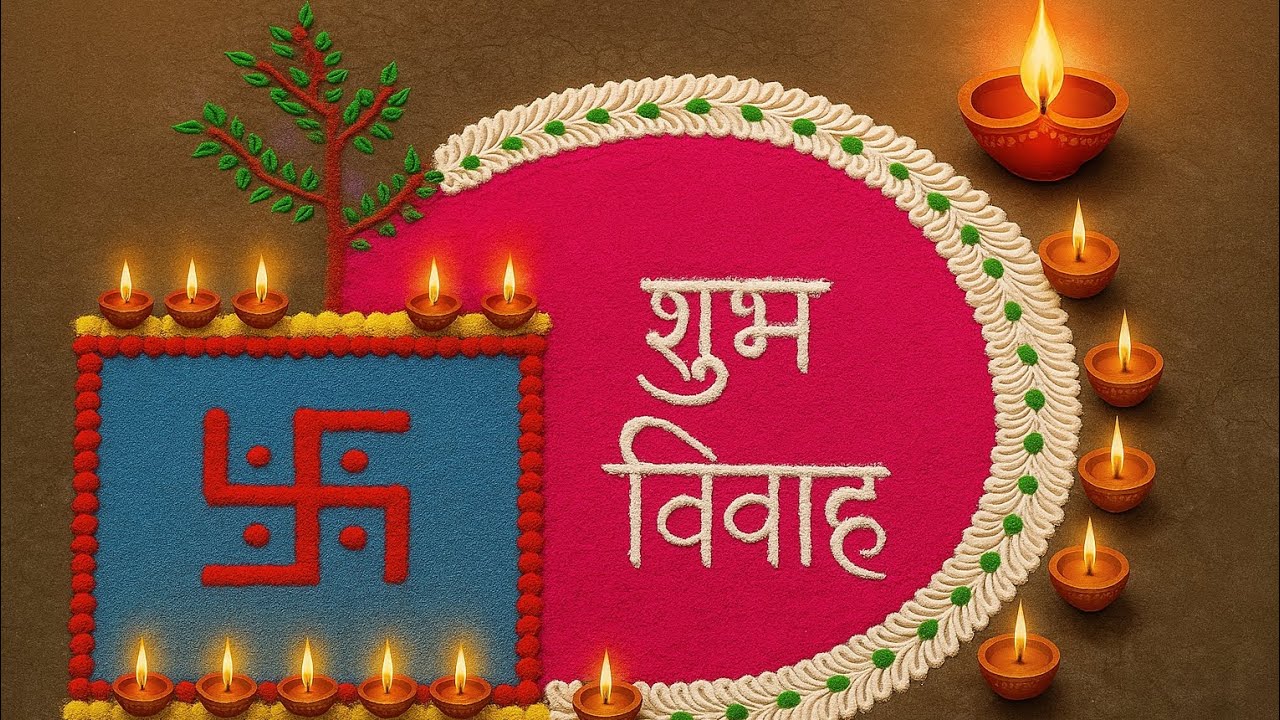 Tulsi Vivah rangoli design😍😍 #tulsivivah #beautiful #trending #big # ...