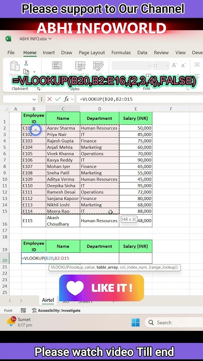 Don't Use Vlookup In Excel Instead Use this amazing Function #excelformula #vlookup #shorts ...