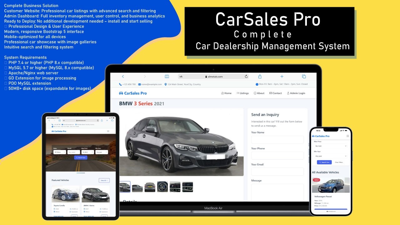 Complete Car Dealership PHP Management System - Ready to Launch - YouTube
