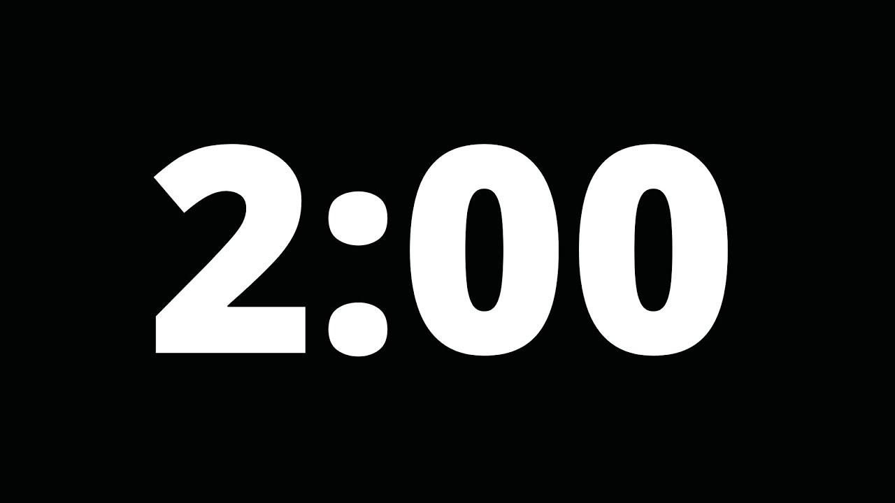 2 Minute Timer | Countdown | Minimal | No Sound | Beeps at end - YouTube