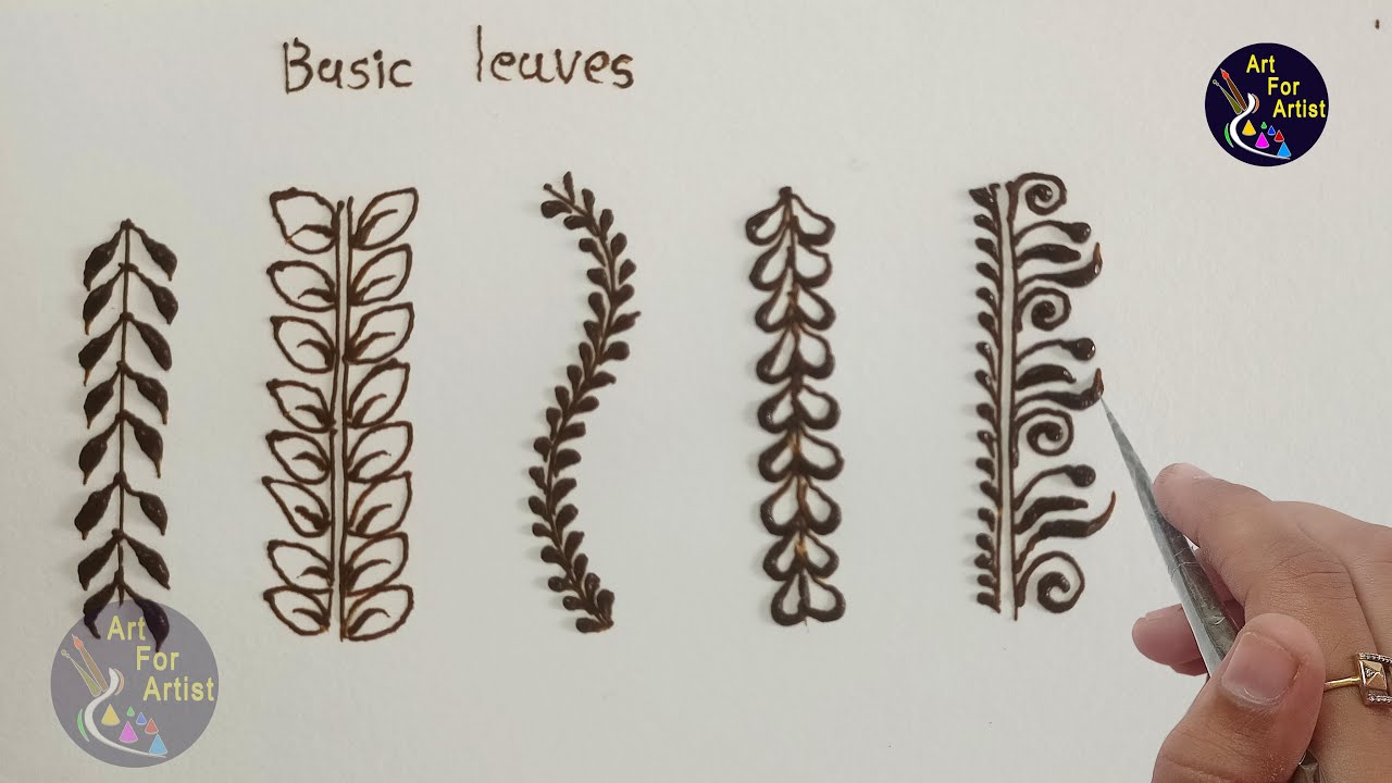 Basic level of mehndi l Mehndi Tutorial || design by art for artist ...