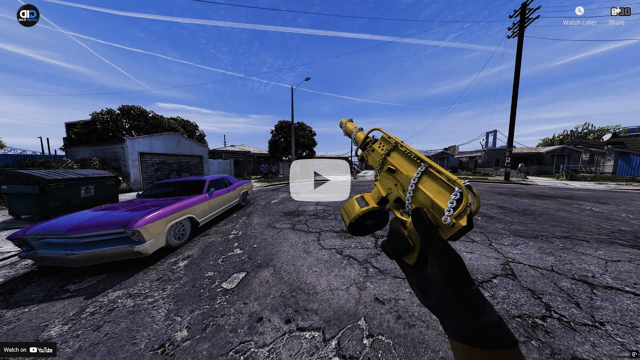 FiveM 1of1 Gun Custom MINISMG SPIKESHINE GOLD | Rare FiveM Weapon Mod ...