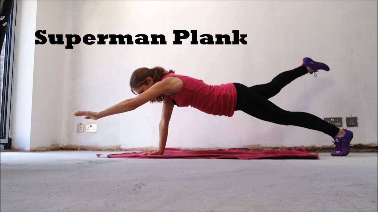 Superman Plank - Core & Back Exercise - YouTube