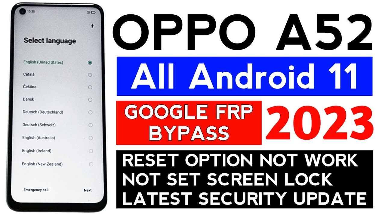 Oppo A52 (CPH2061) Android 11 Google Frp unlock [WITHOUT PC] Fixed ...