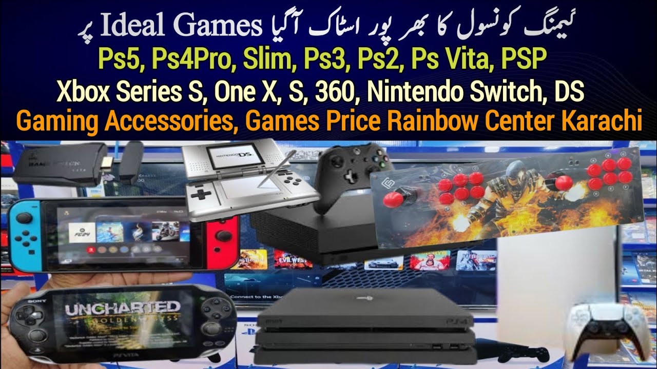 Ps5 Ps4Pro Slim Ps3 PsVita PSP XboxOne 360 Switch DS Gamestick Price Rainbow Center Karachi ...
