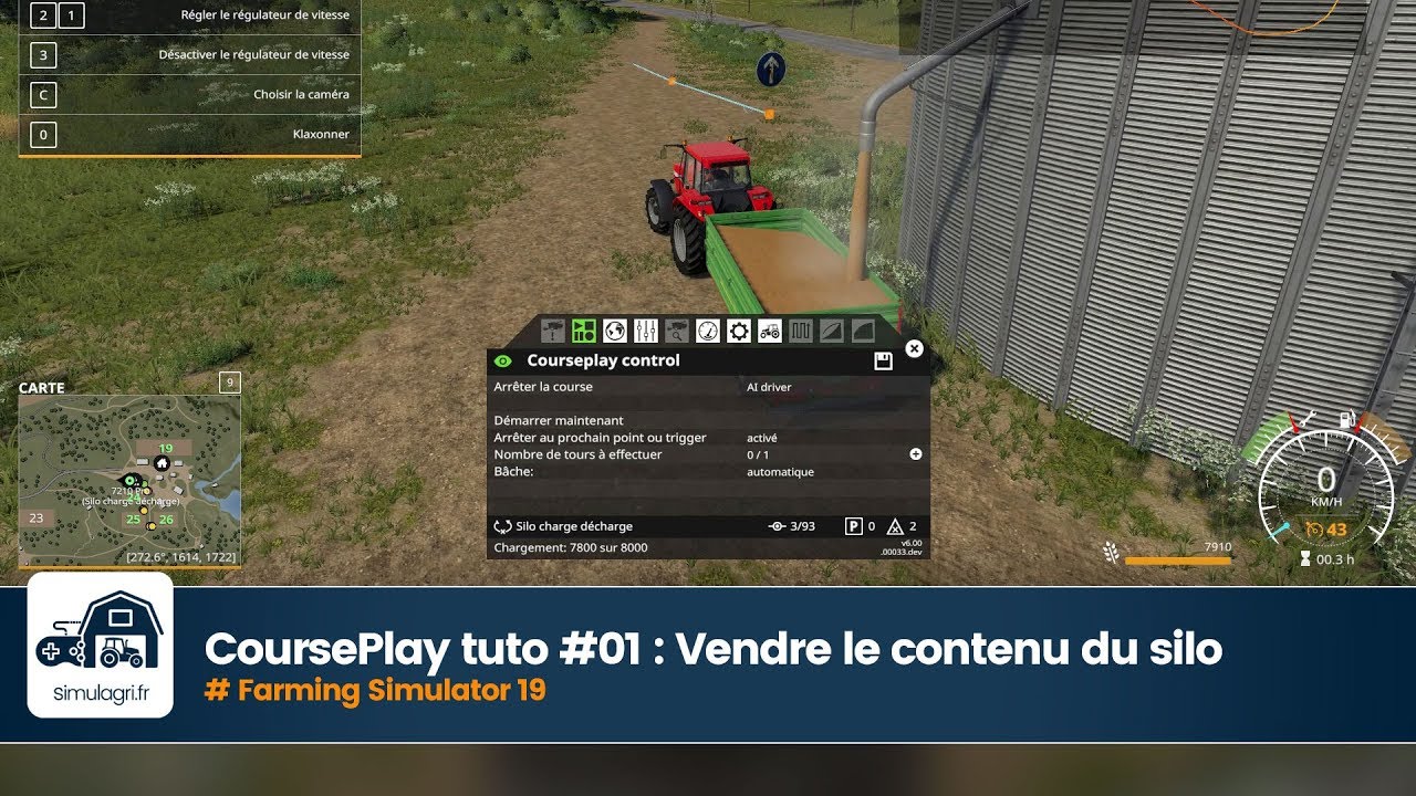 CoursePlay FS19 Tuto #01 : Livrer le contenu d'un silo - YouTube