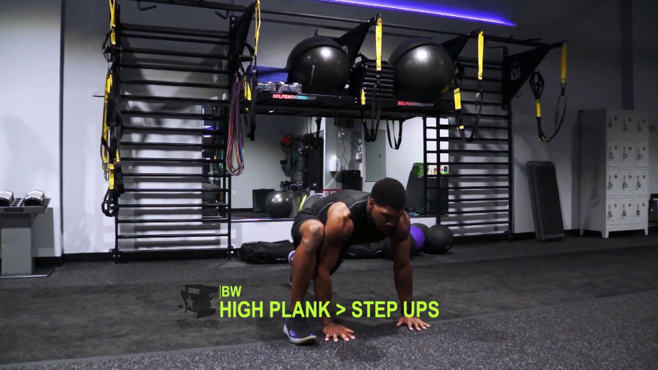 Bodyweight High Plank Step Ups - YouTube