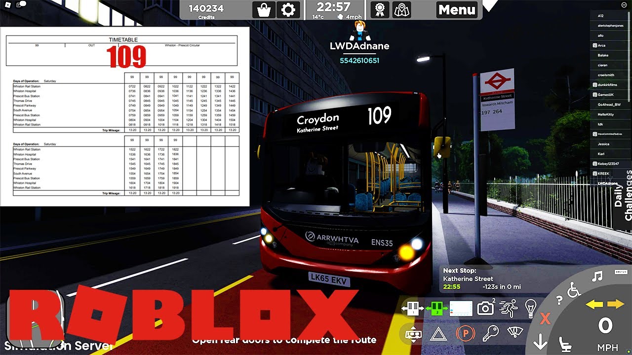 Roblox Croydon - Bus Route 109 - Enviro200 MMC - YouTube