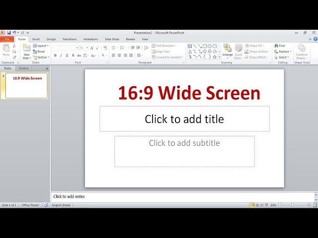 Powerpoint 2010 Screen