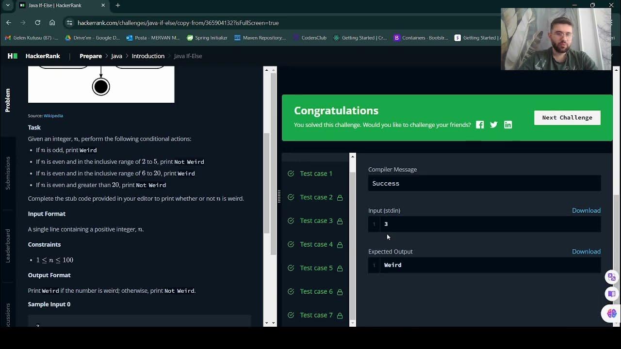 1 Java Hackerrank Solution Of If Else Problem Youtube