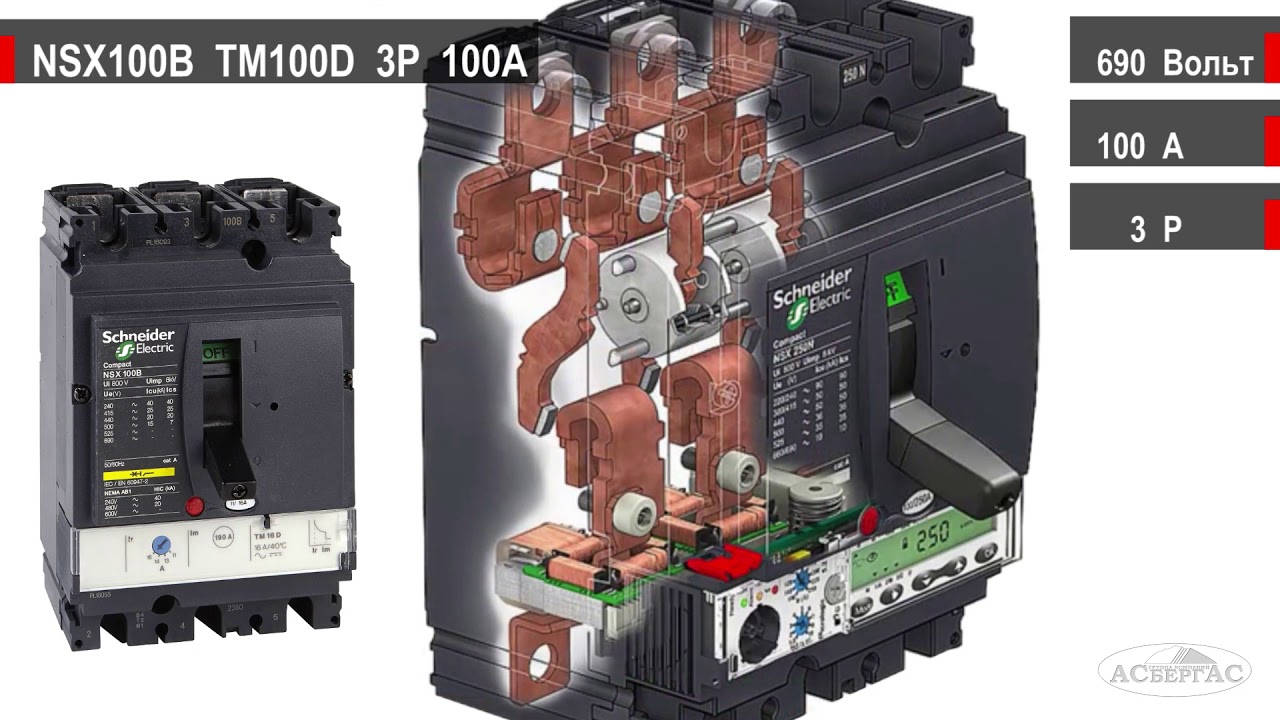 NSX100B-TM100D-3P-100A - Обзор автоматического выключателя в литом ...