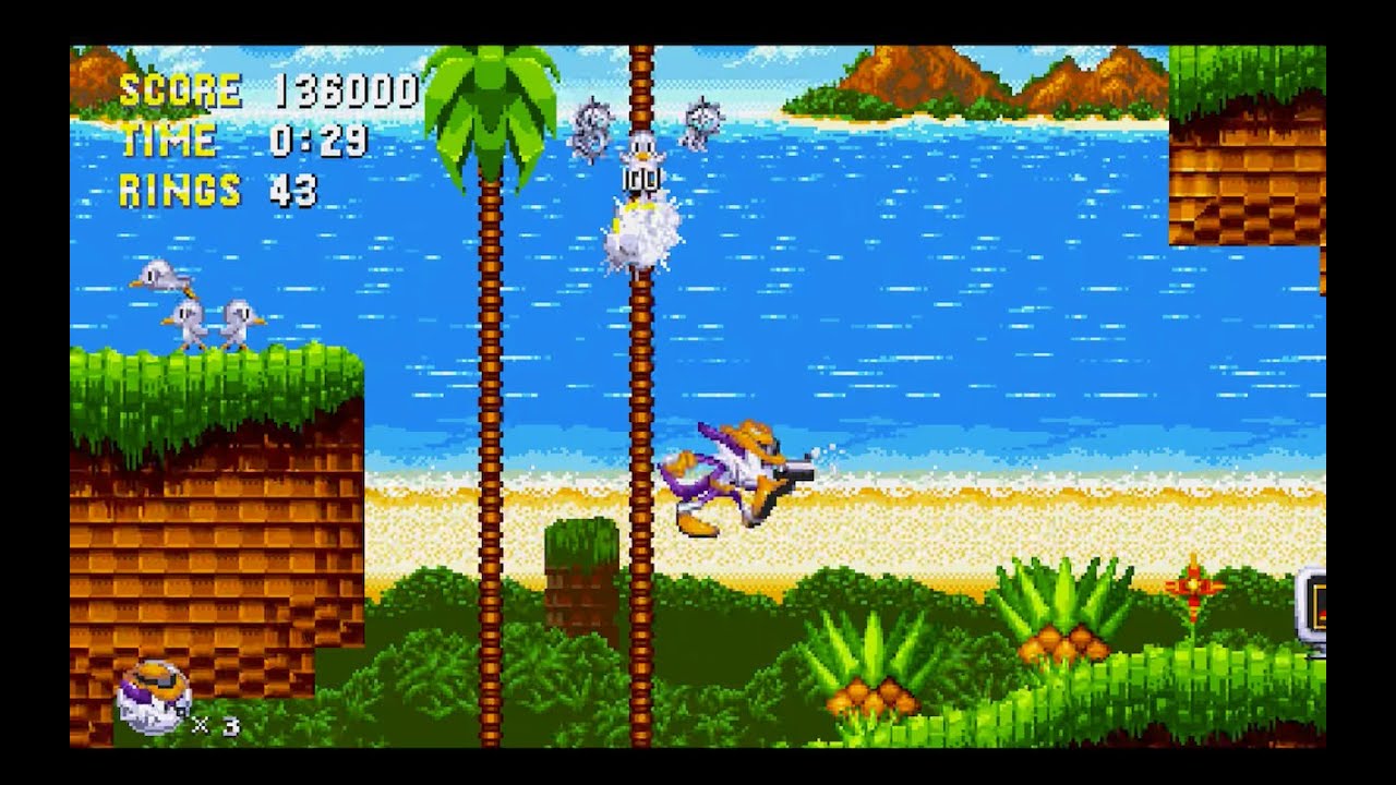 Sonic Triple Trouble "16-Bit": Great Turquoise Zone Act 1 (Fang) [1080 ...
