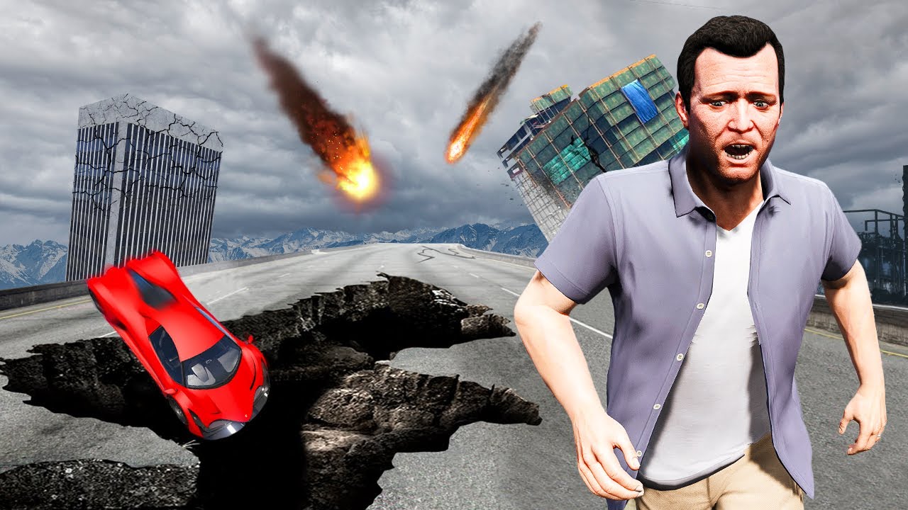 Michael Survived EVERY Natural Disaster In GTA 5 - YouTube
