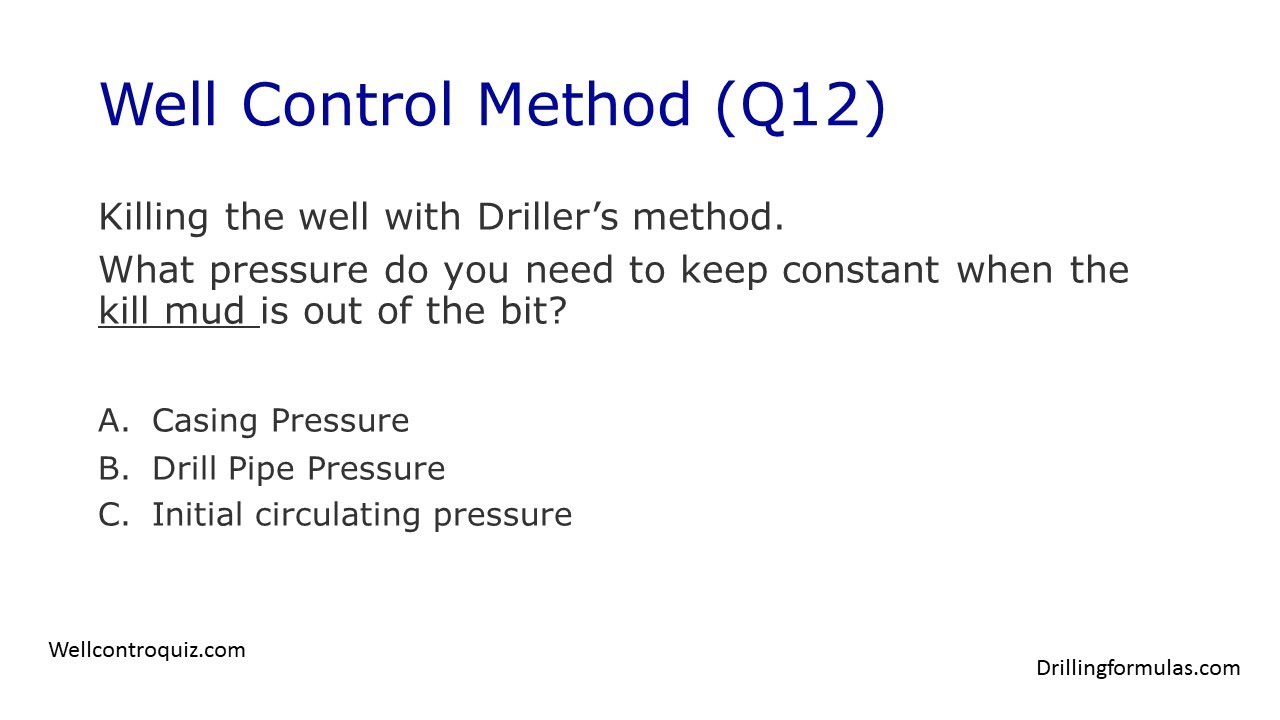 Well Control Method (Q12) - YouTube