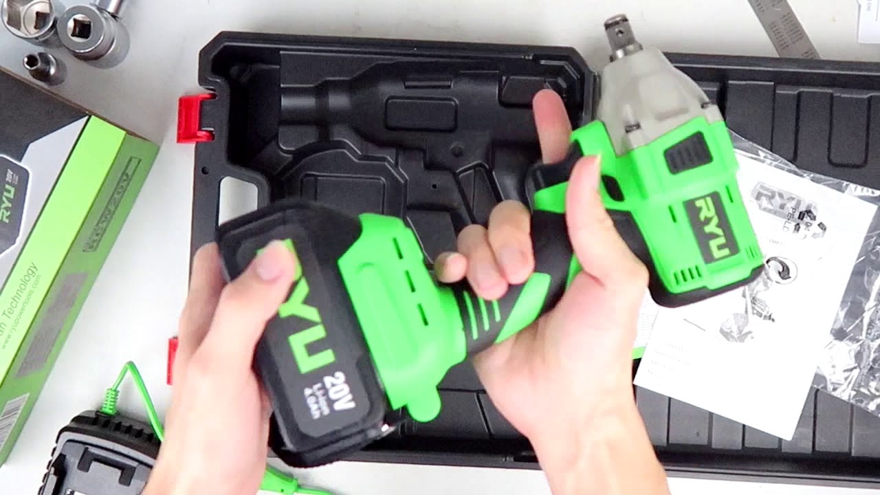 UNBOXING Cordless Impact Wrench / Mesin Buka Baut Baterai RCW20V RYU ...