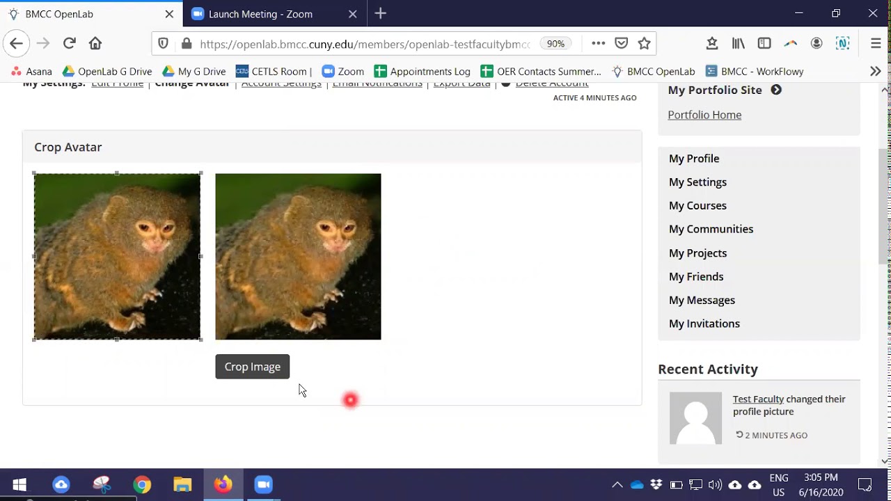 BMCC OpenLab Tutorial: Personal Profile Photo - YouTube
