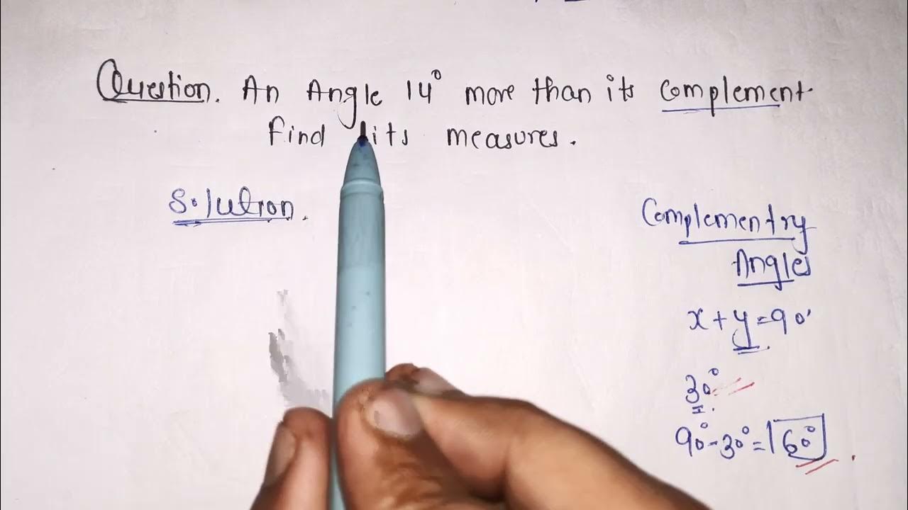 An Angle 14° more than its complement. Find its measure || Clas 9th || Important Question || # ...