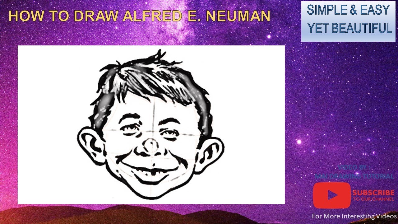 HOW TO DRAW ALFRED E. NEUMAN (CARTOON CHARACTER) - MAI DRAWING TUTORIAL ...
