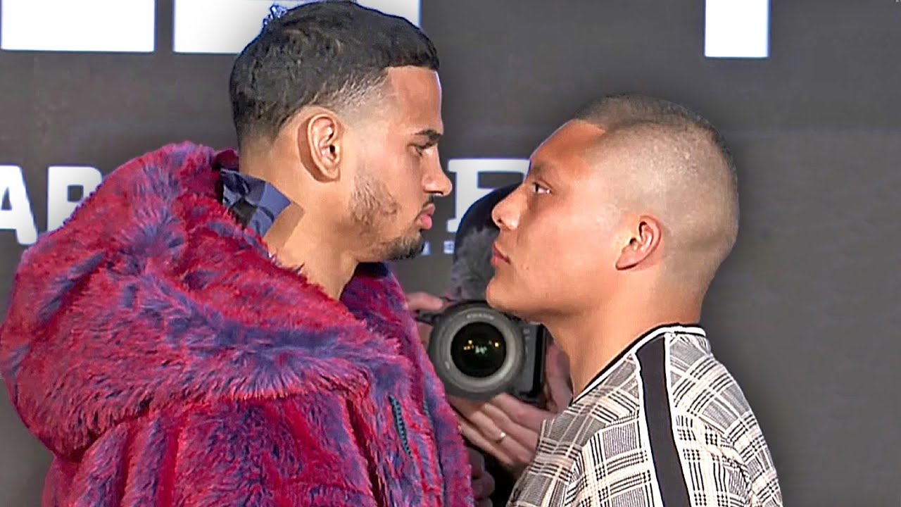 ANGRY Pitbull Cruz STEPS to Rolly Romero in INTENSE face to face! - YouTube