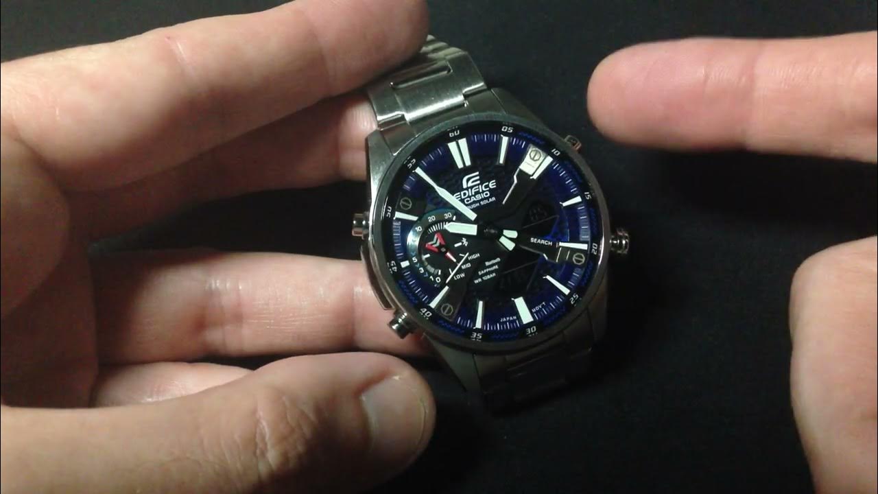 Casio Edifice (ECB-S100D): View Backlight and Lume - YouTube