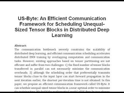 US Byte An Efficient Communication Framework for Scheduling Unequal Sized Tensor Blocks in ...
