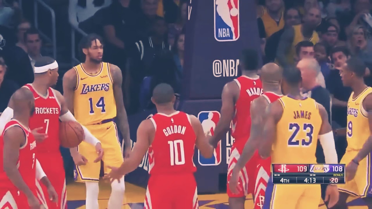 Lakers & Rockets fight 2018 - YouTube