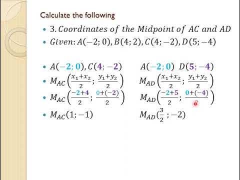 6 3 Analytical Geometry Determining Midpoint and equation of a line ...
