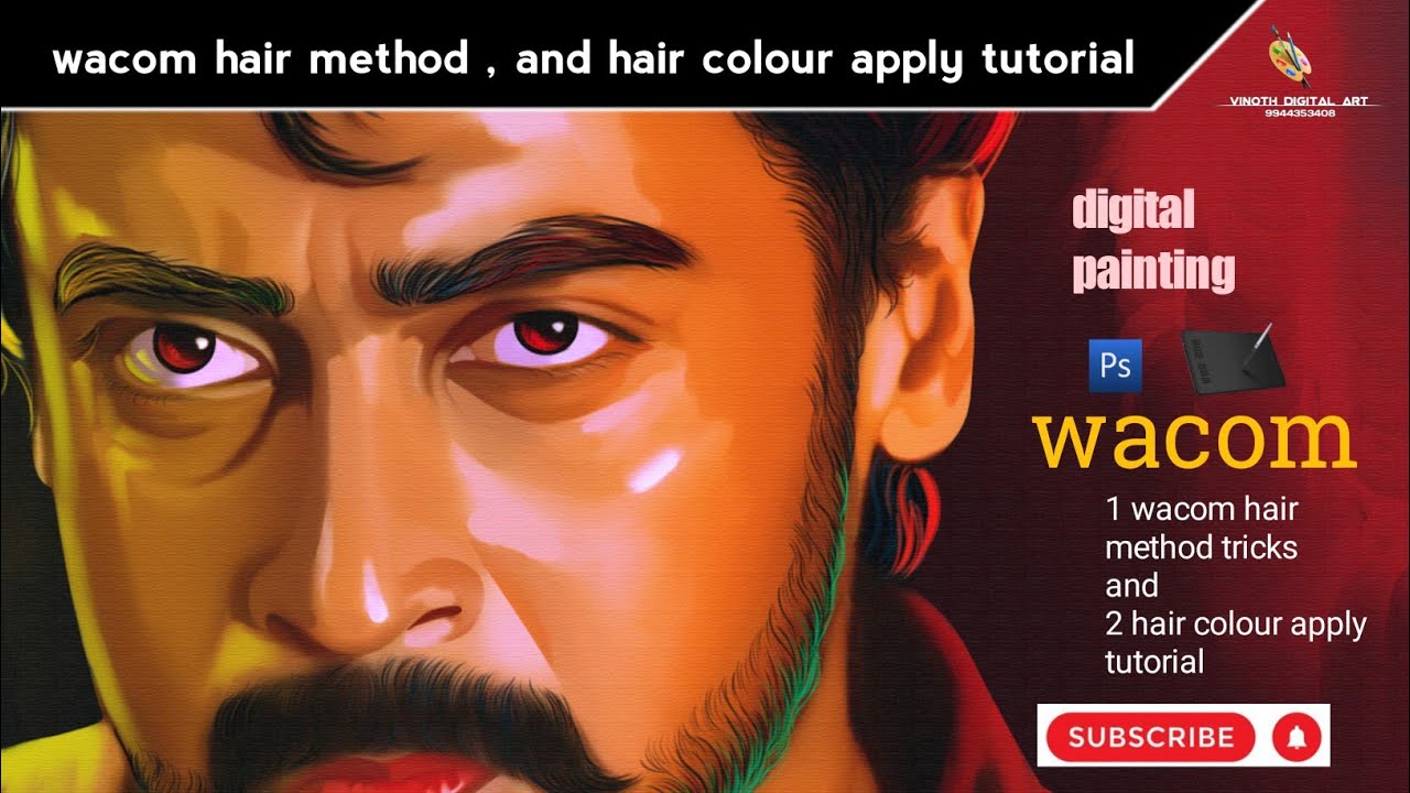 wacom hair method tricks and hair colour apply tutorial # ...