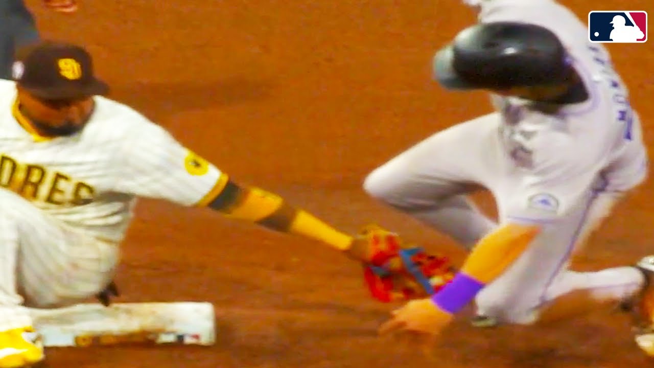 Mickey Moniak’s crazy slide to avoid tag at 2nd | Padres vs Rockies ...