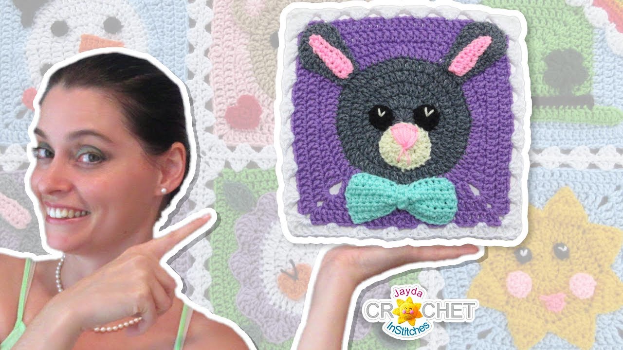 Bunny Rabbit Square - April Fancy Granny Calendar Blanket - Crochet ...