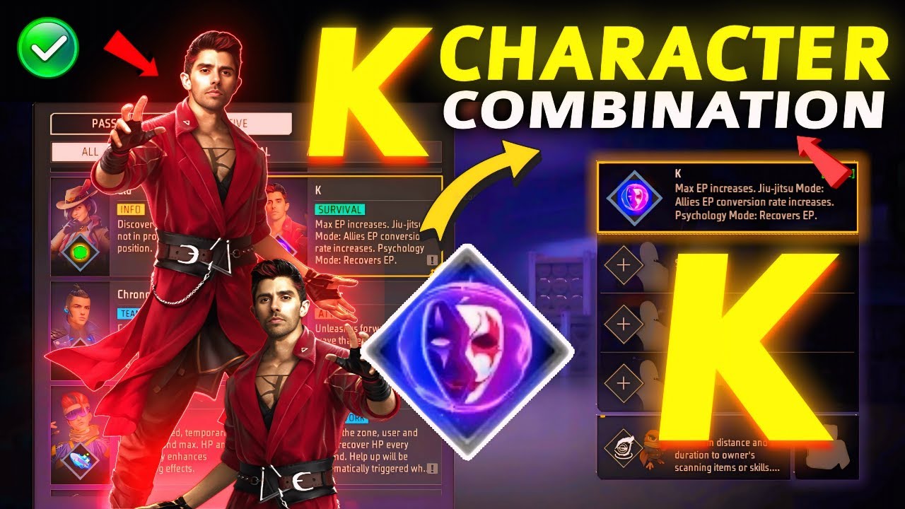 K Character Skill Combination 2025 | Best character combination in free ...