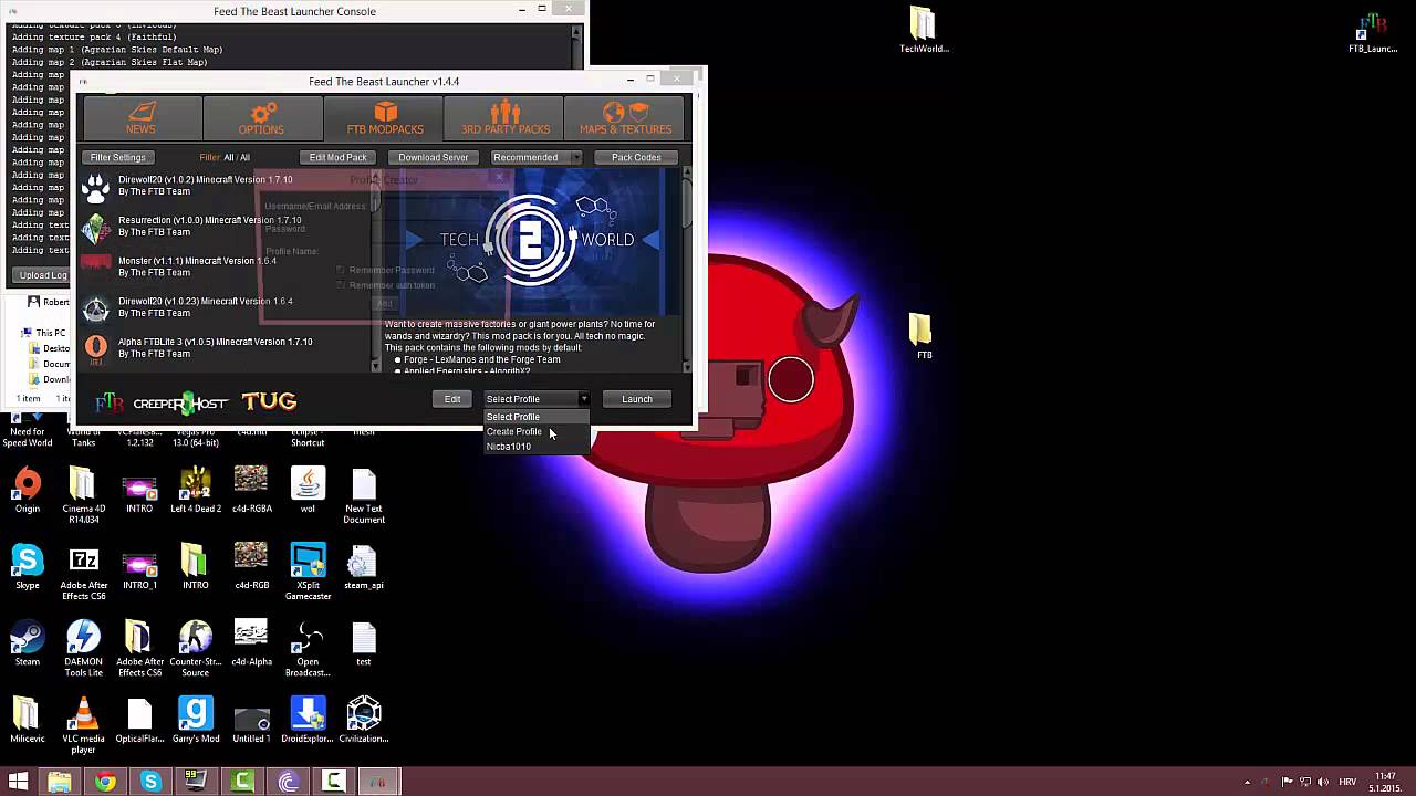 Feed the beast launcher only using demo minecraft - infalo