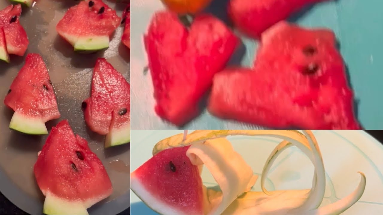 Adorable 🥰♥️💕🌲watermelon garnish plate #viral #viralvideo #fruitcutting ...