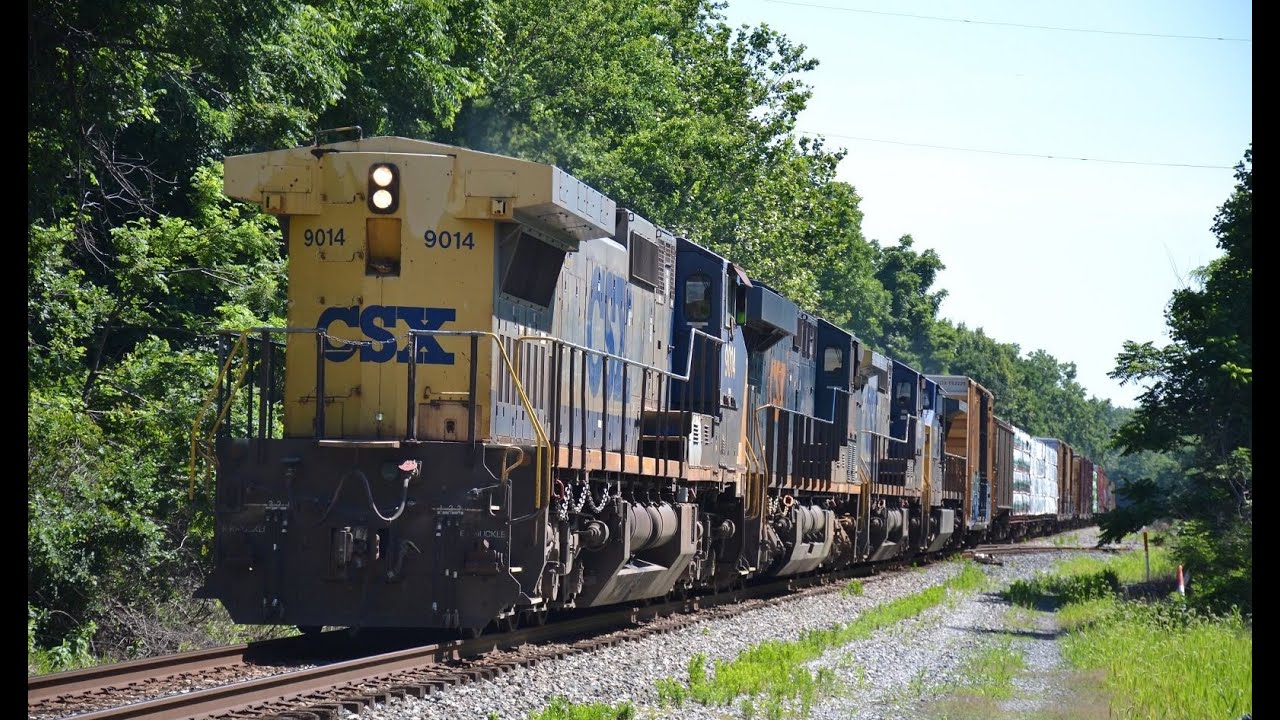 CSX M371-29 with C40-9W 9014 leading Long Hood Forward on 6-30-22 - YouTube