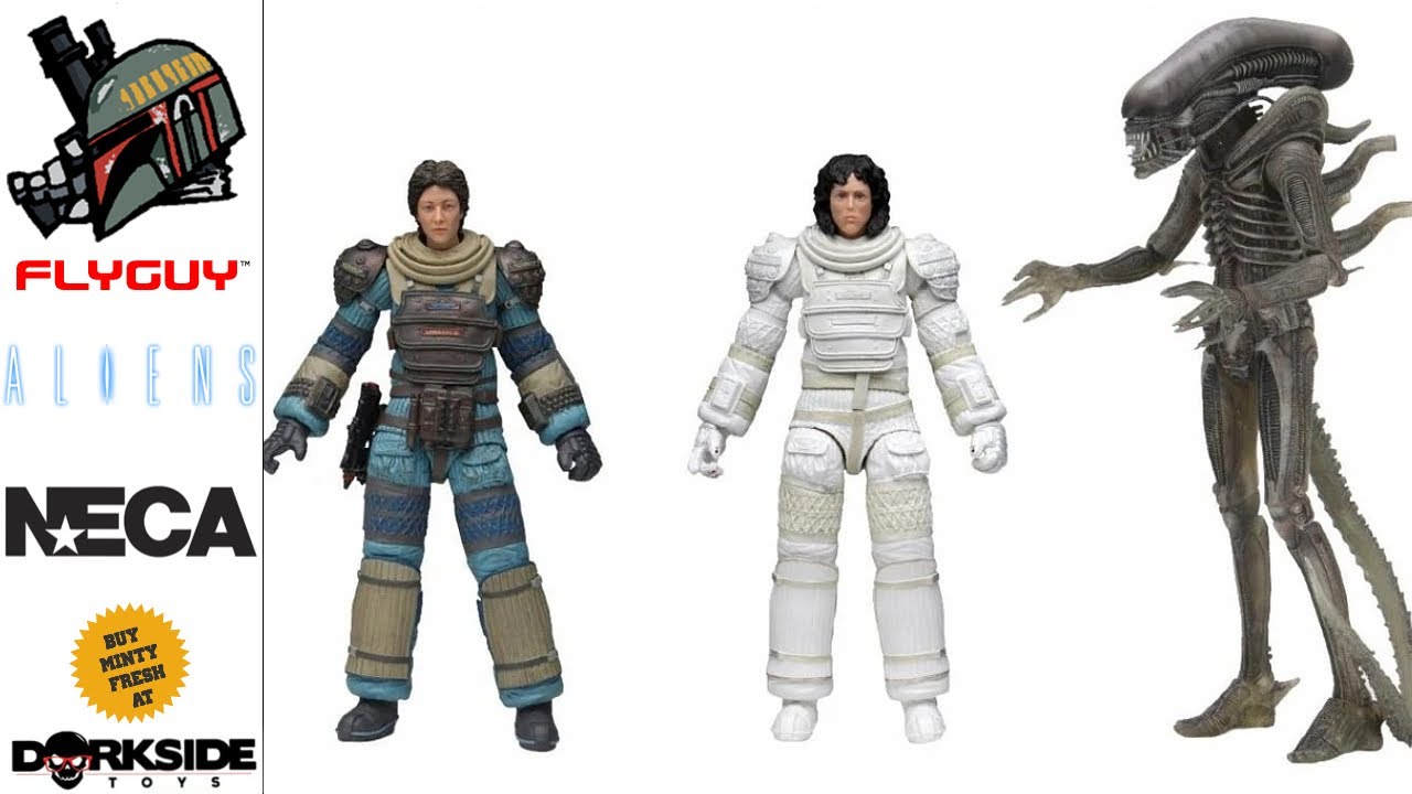 FLYGUYtoys NECA Alien 40th Anniversary Lambert, Ripley & Alien Giger 7 ...
