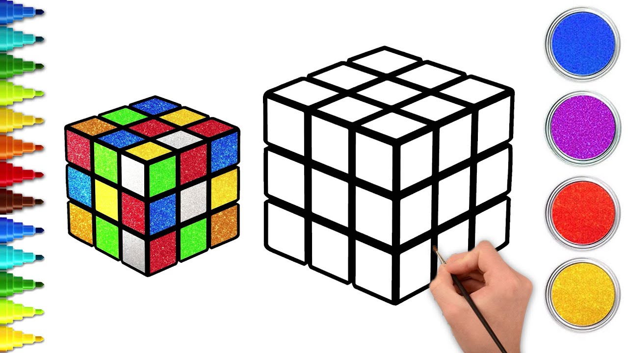 How To Draw Rubik's Cube Easily🎨| Easy Drawing For Kids | Chiki Doodle ...
