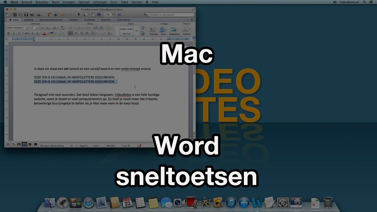 Word sneltoetsen (VideoBytes - Mac) - YouTube