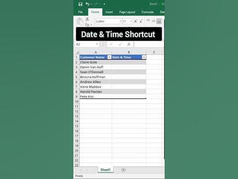 How to add current date and time (Shortcut) in #excel. - YouTube