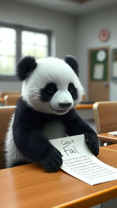 😱 PANDA GOT FAIL 😭😭 Panda in School - YouTube