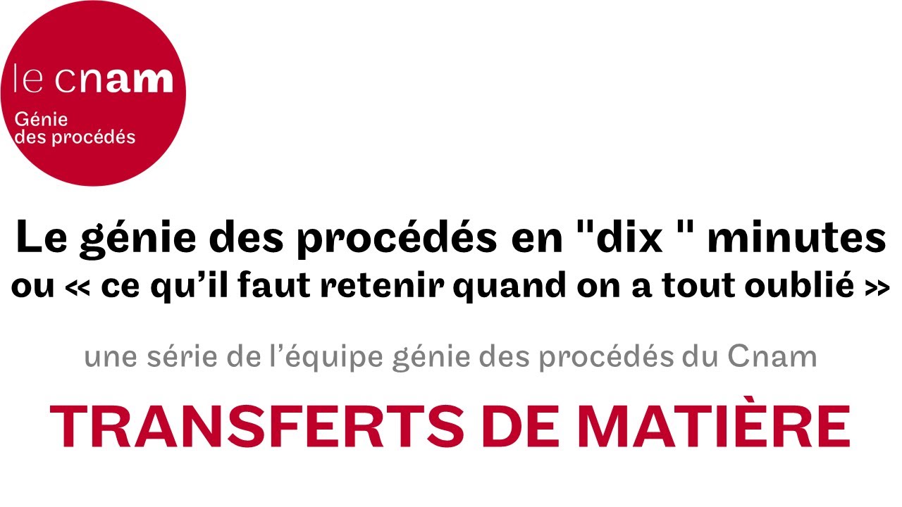 les transferts de matière en génie des procédés - YouTube