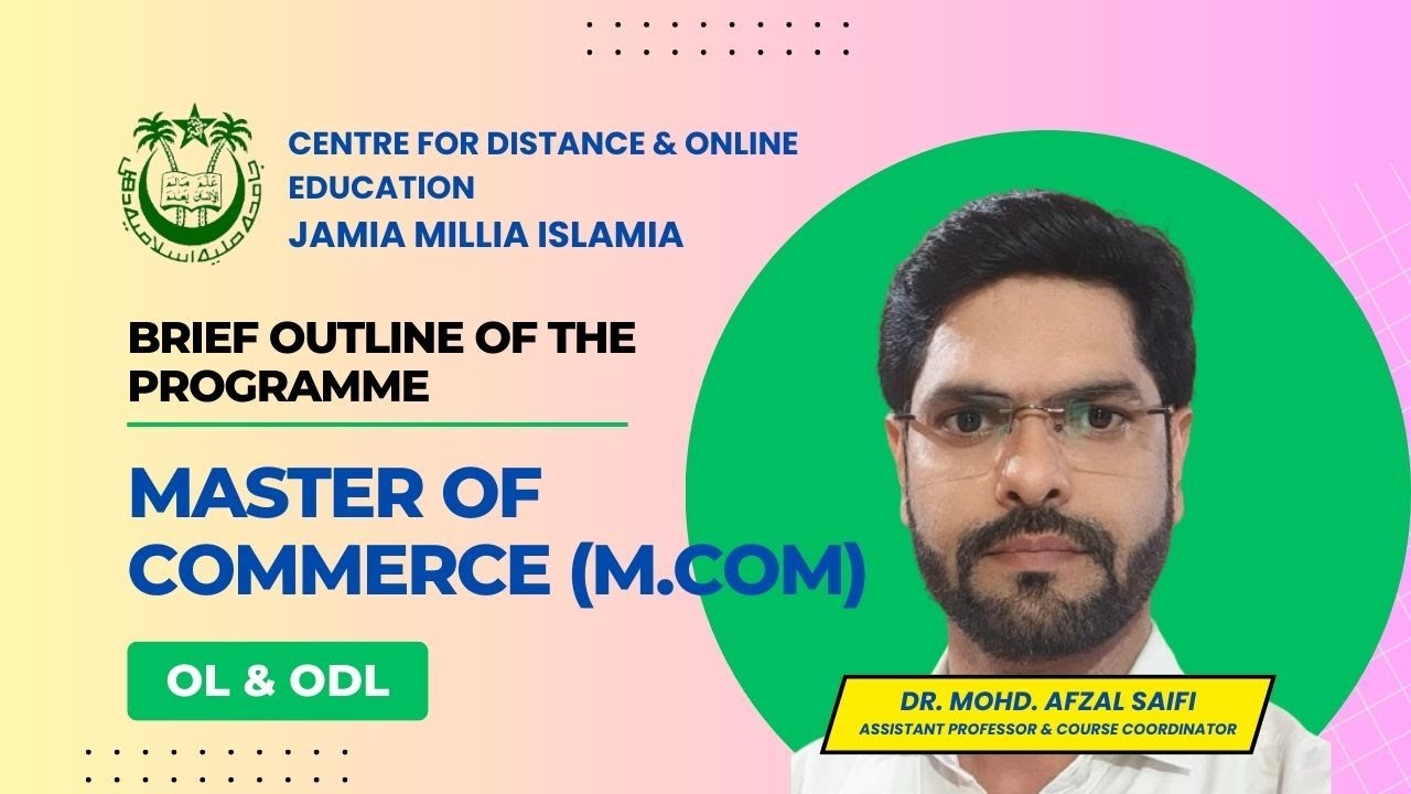 Master of Commerce: Brief Outline of the Programme - YouTube