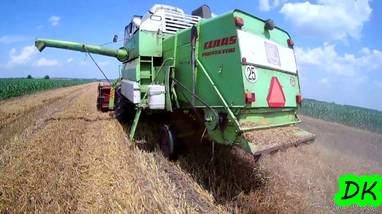 Zetva jecma CLAAS PROTECTOR 2018 - YouTube