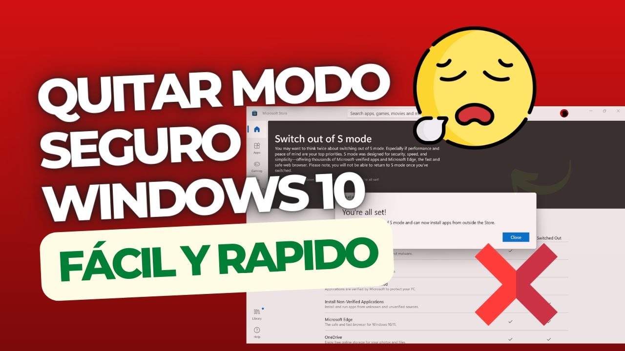 QUITAR Windows 10 S Mode (desactivar el modo seguro) | SOLUCIÓN - YouTube