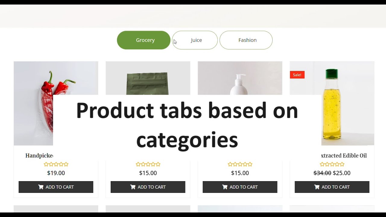 How to create categories tabs of products in woocommerce | wordpress - YouTube